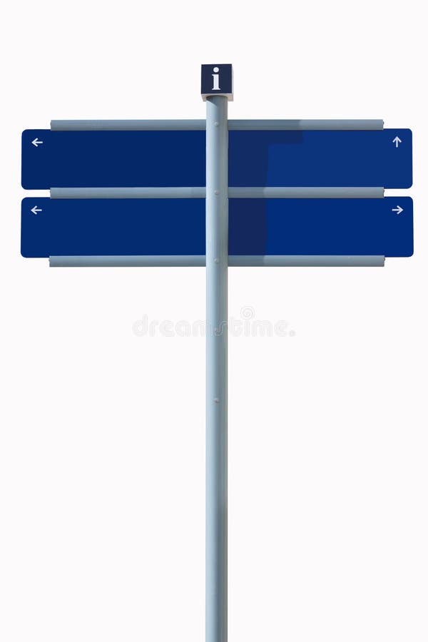 Road Sign in Four Directions without Inscriptions Stock Photo - Image ...