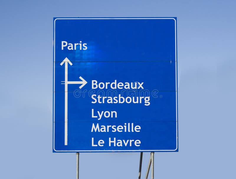 Road sign France stock image. Image of guidance, cities - 12358955