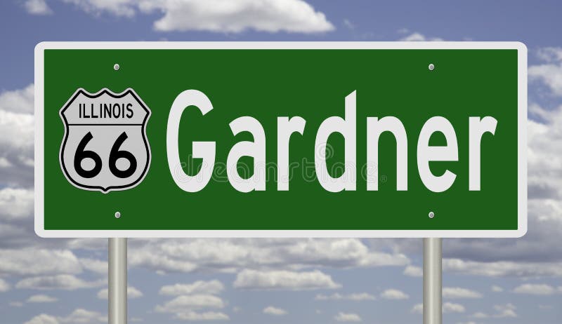 Road Sign for Gardner Illinois on Route 66 Stock Illustration ...