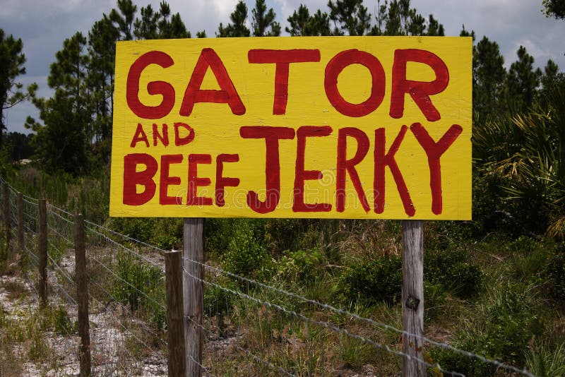 Road Sign stock image. Image of sign, gator, wood, beef - 95403337