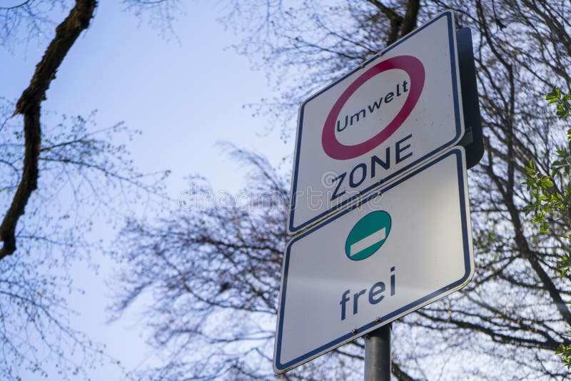 Road Sign in Germany for the Environmental Zone in Inner Cities Stock ...