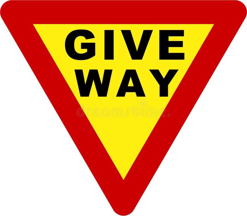 Road sign with give way stock illustration. Illustration of hazard ...