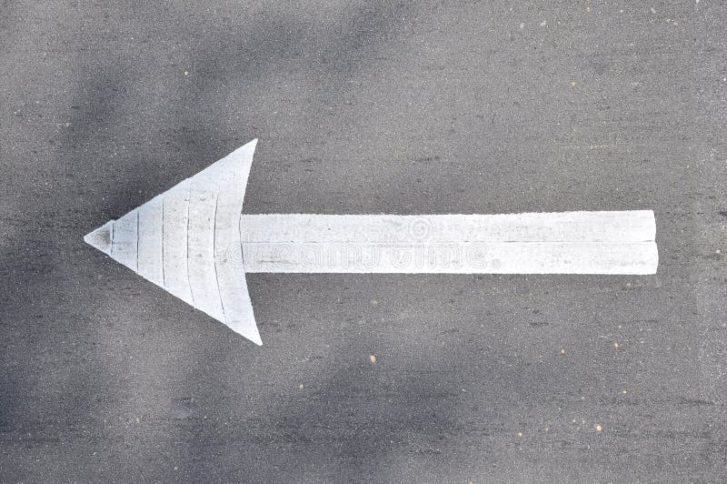 Road Sign Go Left on the Asphalt Painted with White Paint Stock Image ...