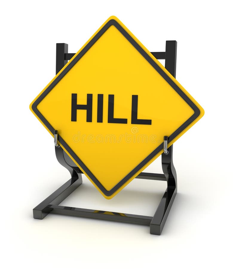 Road sign - hill stock illustration. Illustration of icon - 137269509
