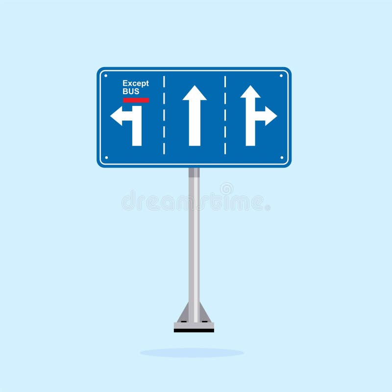 Road Sign Icon, Appropriate Traffic Lanes Traffic on Blue Checkered ...