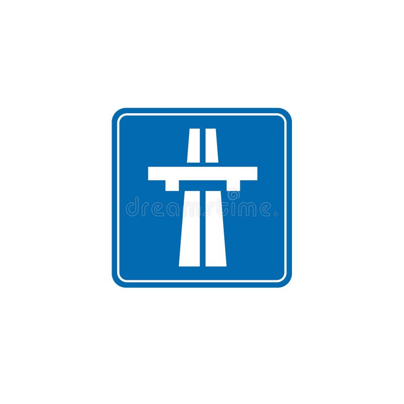 Road Sign Icon, Begin Traffic on Blue Checkered Board. Stock ...