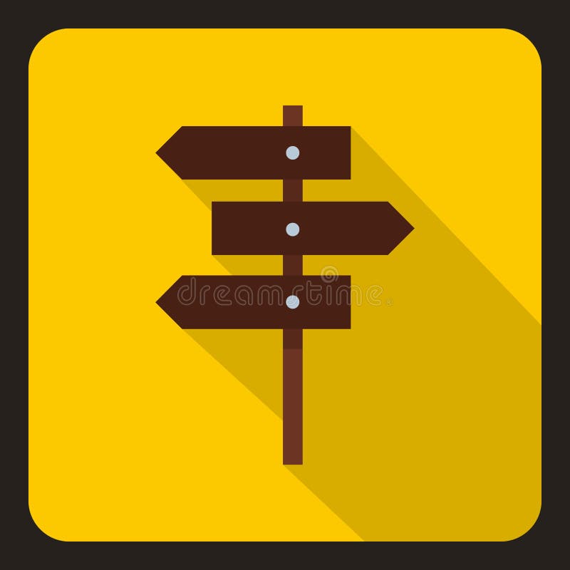 Road sign icon, flat style stock vector. Illustration of direction ...