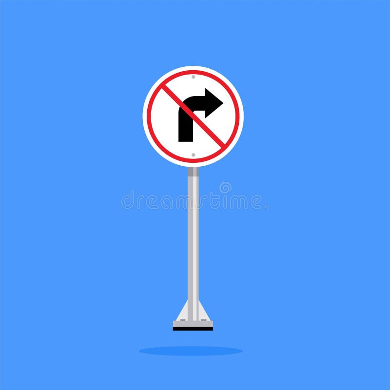 Road Sign Icon, No Turning. Stock Vector - Illustration of speed ...
