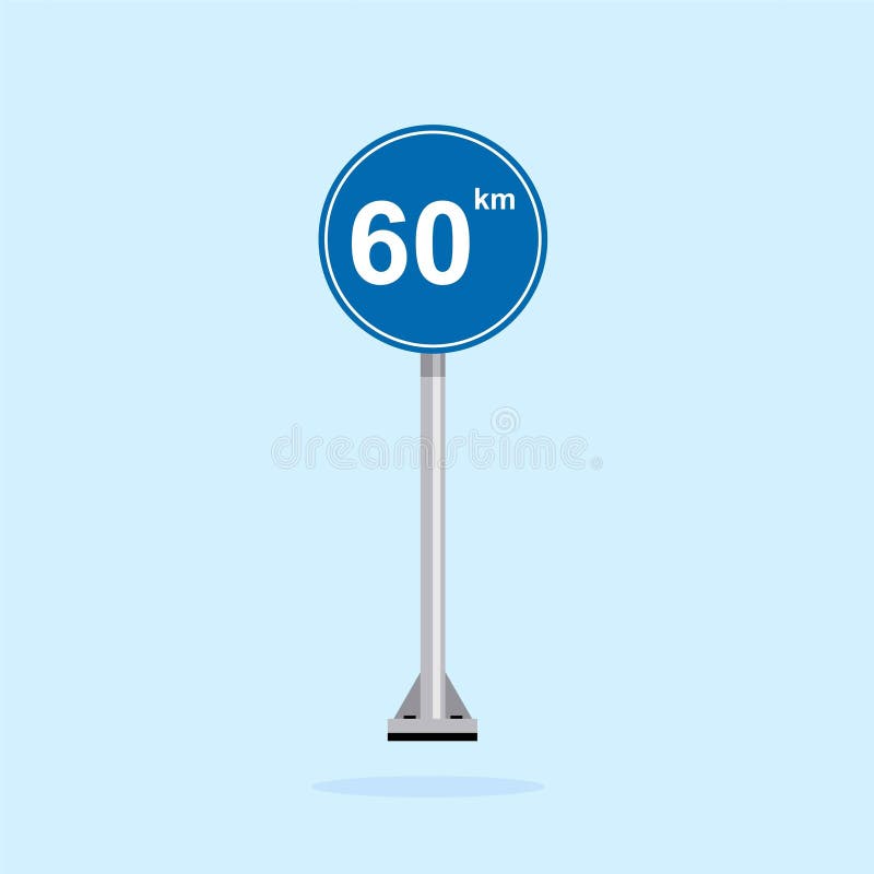 Road Sign Icon, Speed 60km. Stock Vector - Illustration of direction ...