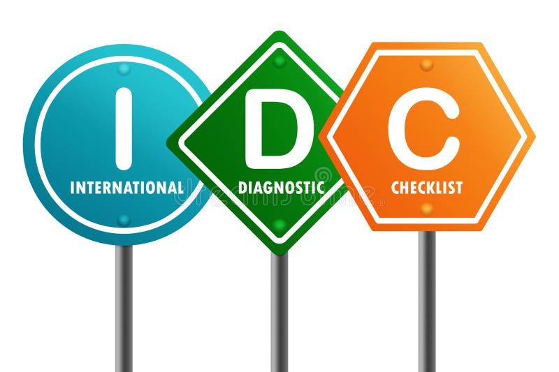 Road Sign with IDC International Diagnostic Checklist Word Stock ...