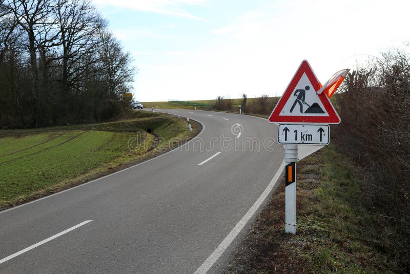 Traffic Sign Indicates that Work is Underway on the Road Stock Image ...