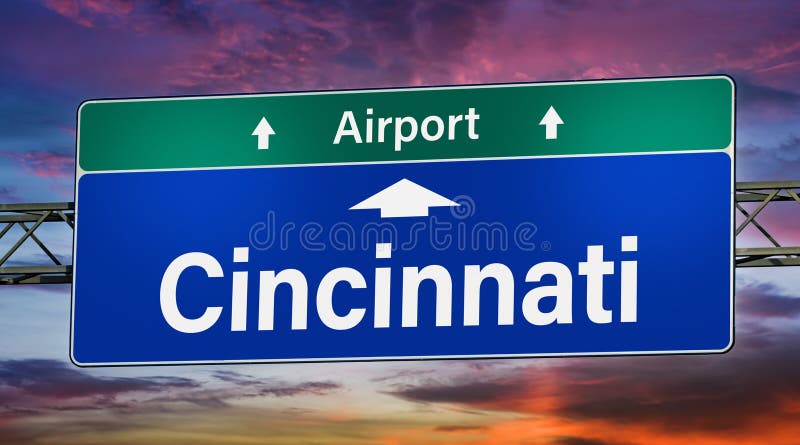 Road Sign Indicating Direction To the City of Cincinnati Stock Image ...