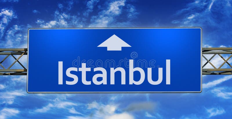 Road Sign Indicating Direction To the City of Istanbul Stock ...