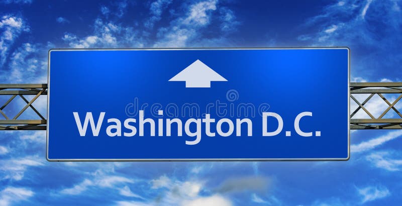 Road Sign Indicating Direction To Washington D.C Stock Image - Image of ...