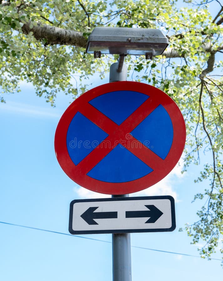 Road Sign Indicating 24 Hour Clearway in Both Directions Upton Wirral ...