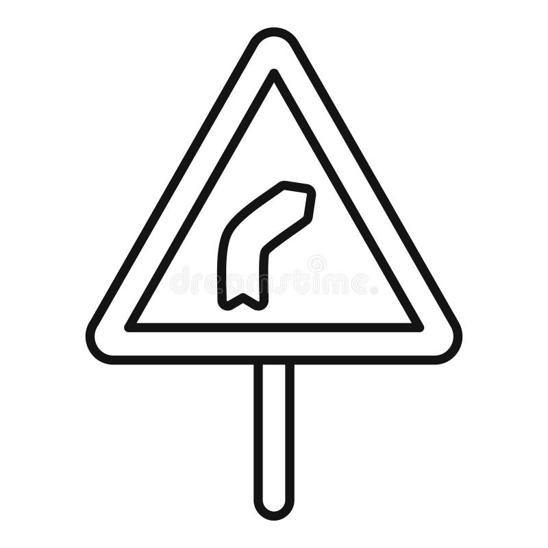 Road Sign Indicating Left Turn on White Background Stock Illustration ...