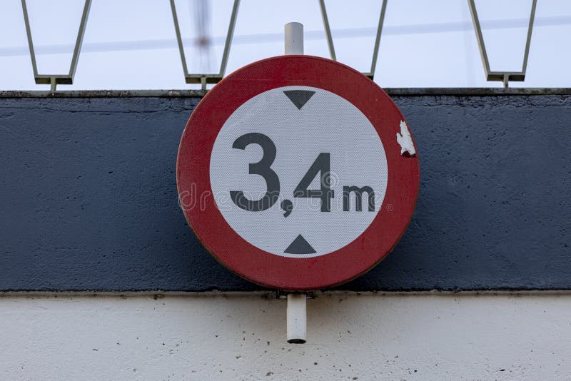 Road Sign Indicating the Maximum Height of a Vehicle Allowed on the ...