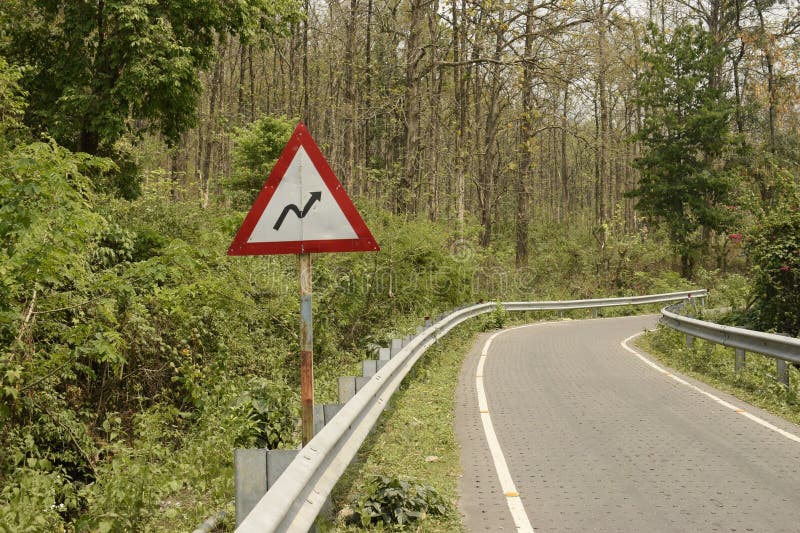 Road Sign Indication Zigzag Road Stock Photo - Image of guidance ...