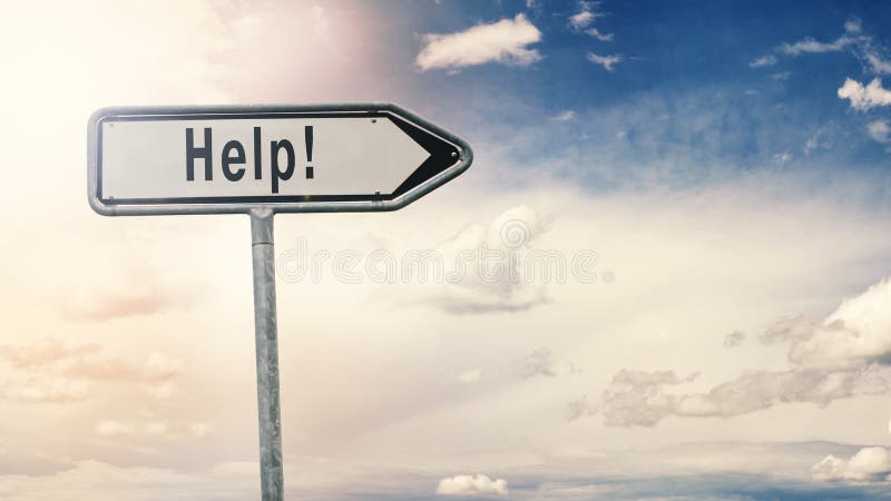 Road Sign with the Inscription Help Stock Image - Image of outside ...
