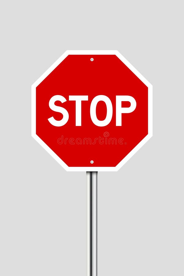 Road Sign Isolated. Stop Sign with Metal Pole Stock Vector ...