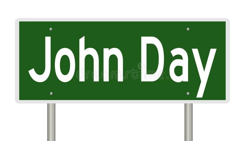 Road Sign for John Day in Central Oregon Stock Illustration ...