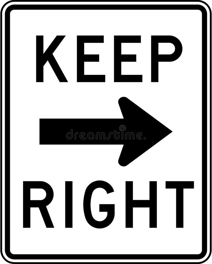Road Sign Keep Right stock illustration. Illustration of direction ...