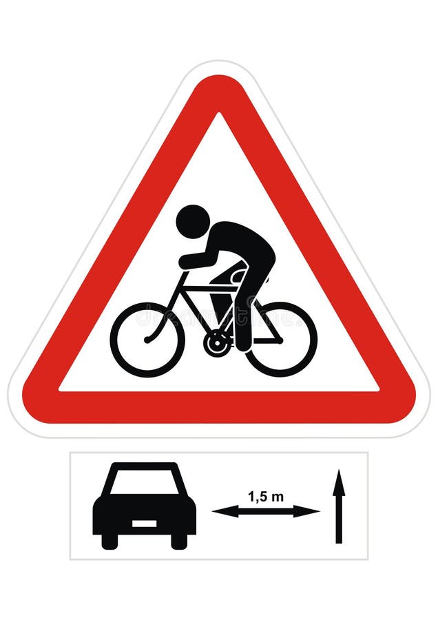 Road Sign, Cyclist, Red Triangle Frame, Vector Icon Stock Vector ...