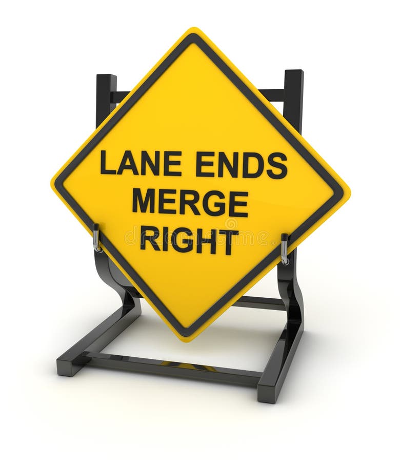Lane Merge Sign Stock Illustrations – 315 Lane Merge Sign Stock ...