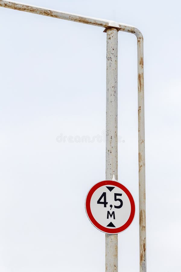 Road Sign Limitation Height Stock Image - Image of prohibitory ...