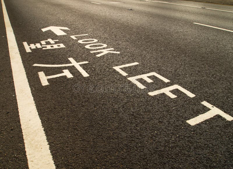 Road Sign Look Left stock image. Image of urban, site - 19406089