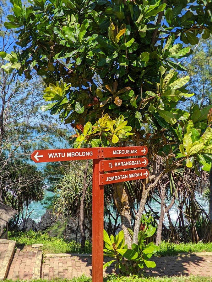 Road Sign in Menguneng Valley Menganti Beach in Central Java - Kebumen ...