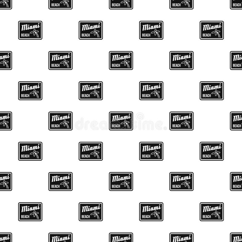 Road Sign Miami Beach Pattern, Simple Style Stock Vector - Illustration ...