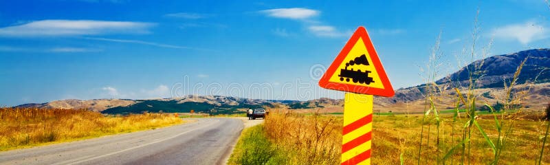 Road Sign in the Middle of a Rural Area Stock Photo - Image of empty ...