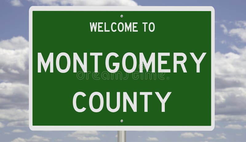 Road Sign for Montgomery County Stock Illustration - Illustration of ...