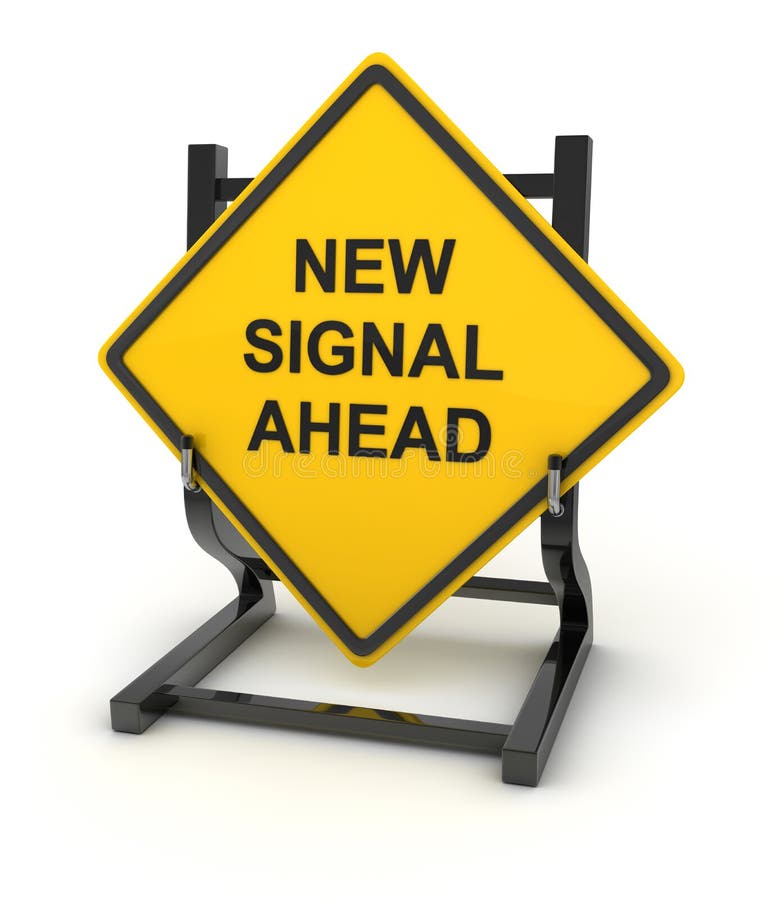 Road Sign - New Signal Ahead Stock Illustration - Illustration of sign ...