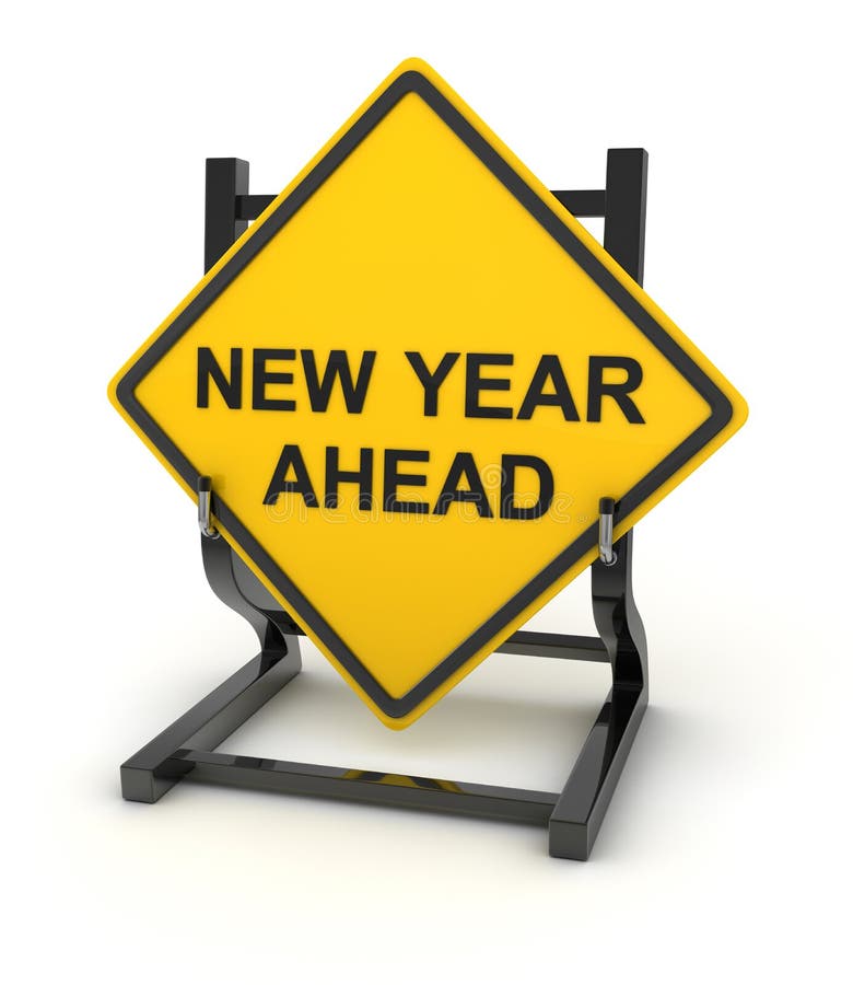 Road sign - new year ahead stock illustration. Illustration of ...