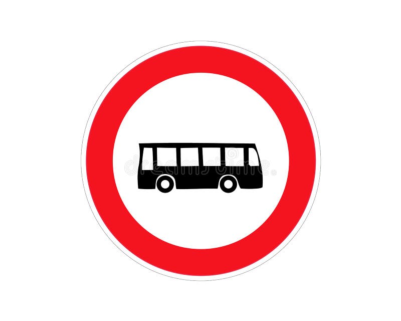 Road Sign No Bus Entry. Vector Illustration Stock Vector - Illustration ...