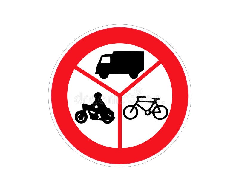 Road Sign No Entry of Marked Vehicles. Vector Illustration Stock Vector ...