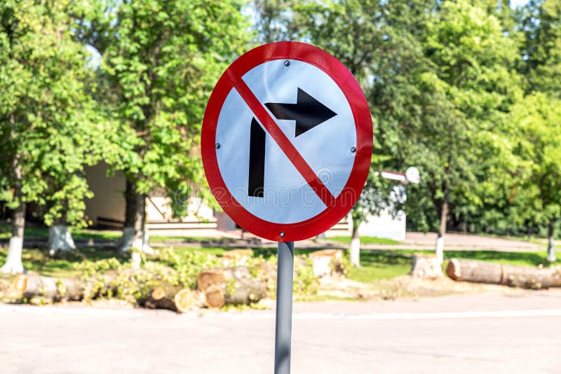 Road sign No right turn stock photo. Image of signal - 212500688