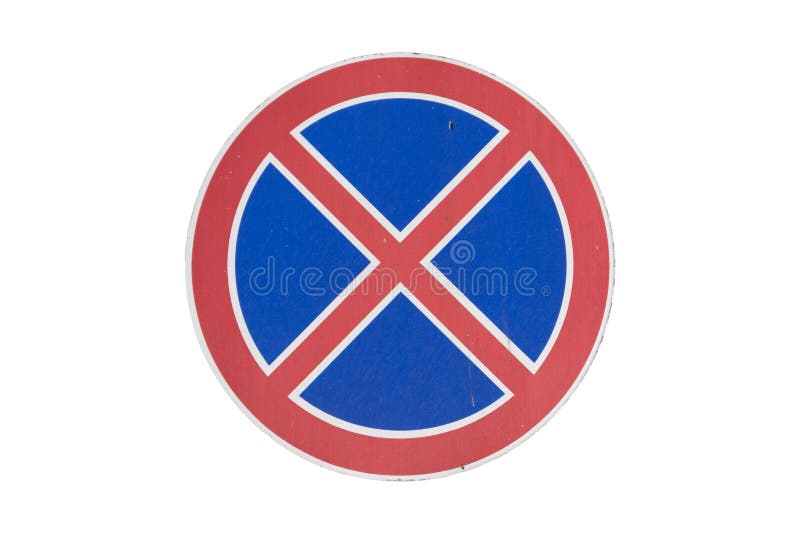 Road Sign `No Stopping` Isolated on White Stock Vector - Illustration ...