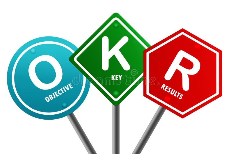 Road Sign with OKR - Objective Key Results Word Stock Illustration ...