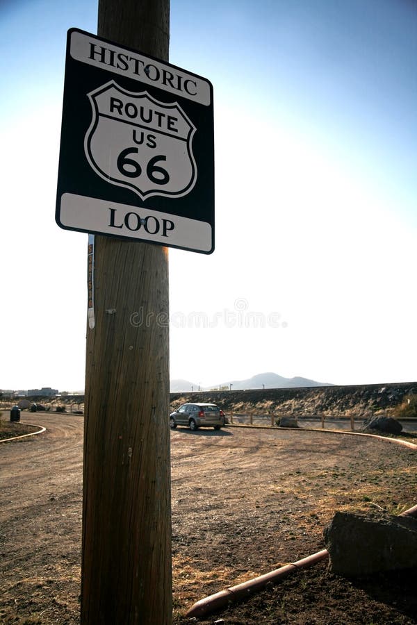Road Sign in the Old Route 66 Stock Image - Image of icons, getaway ...