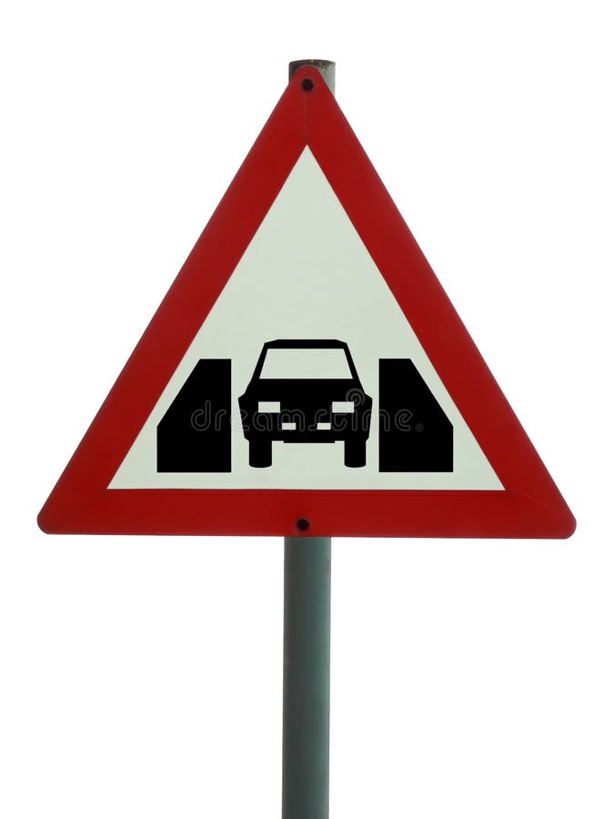 Road Sign - One Vehicle Width Stock Image - Image of symbol, safety ...