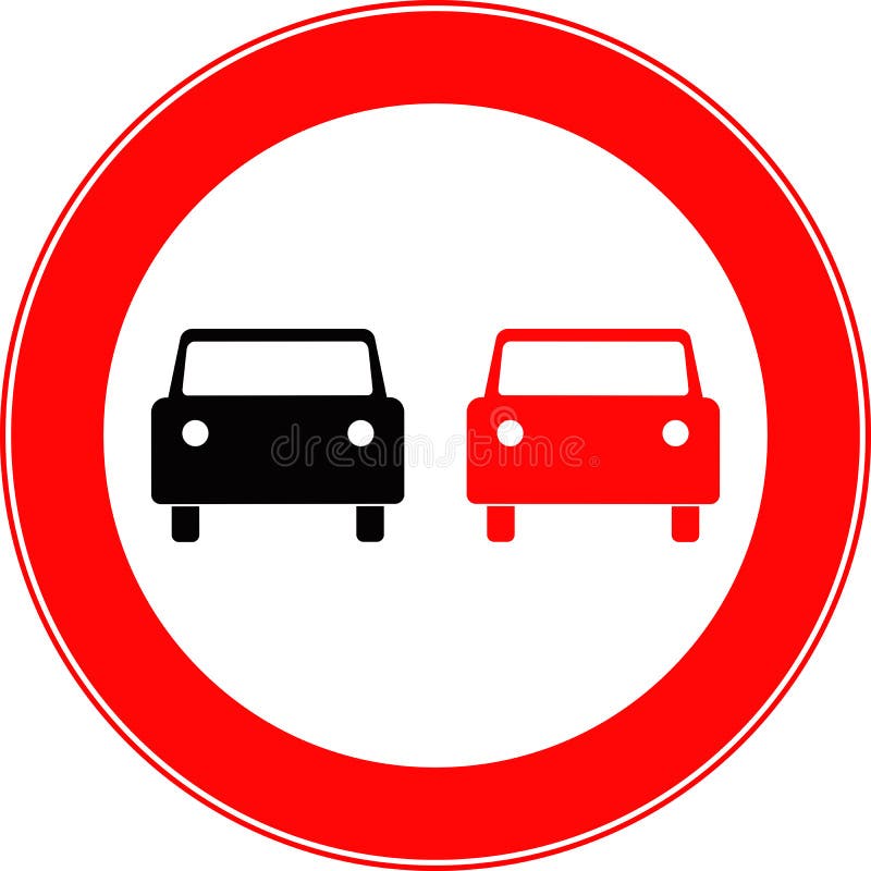 Road Sign Overtaking is Prohibited. Stock Vector - Illustration of ...