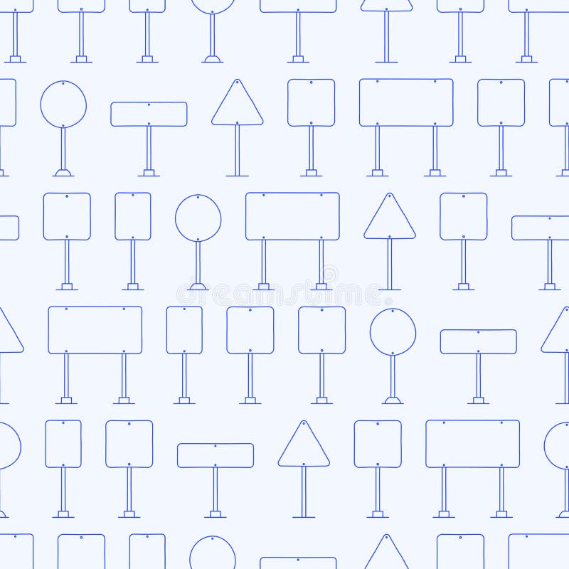Road Sign Pattern, Cartoon Style. Road Sign Pattern Stock Vector ...