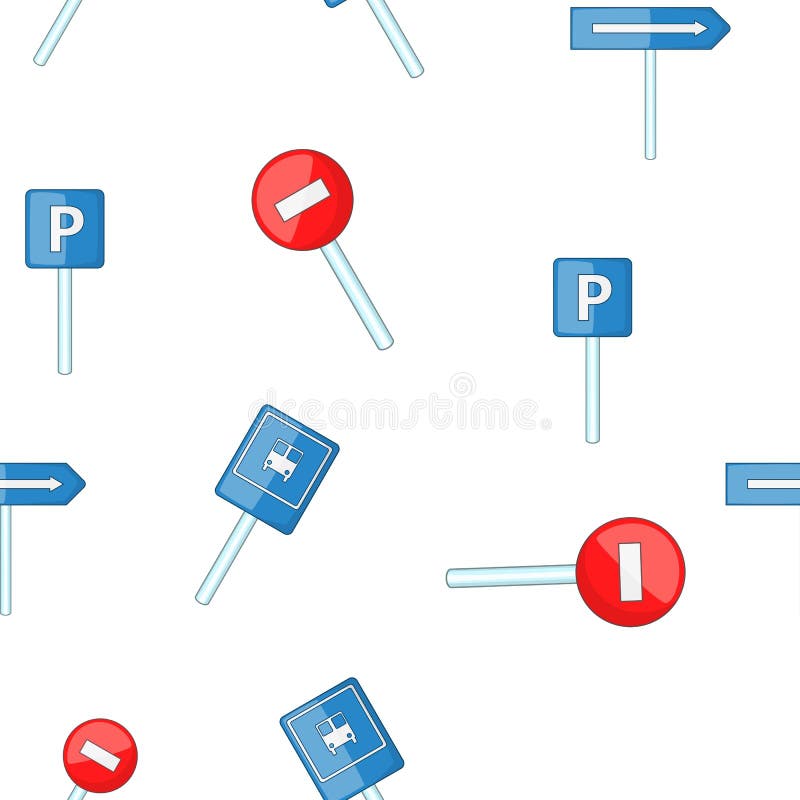 Road Sign Pattern Cartoon Style Stock Illustrations – 1,221 Road Sign ...
