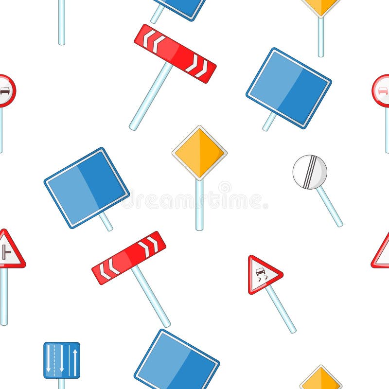 Road Sign Pattern Cartoon Style Stock Illustrations – 1,221 Road Sign ...