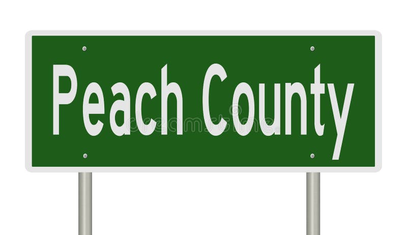 Road sign for Peach County stock illustration. Illustration of green ...