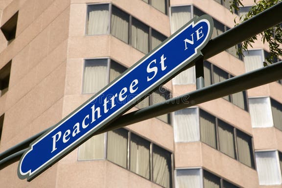 Road sign for Peachtree St stock photo. Image of marker - 2046536