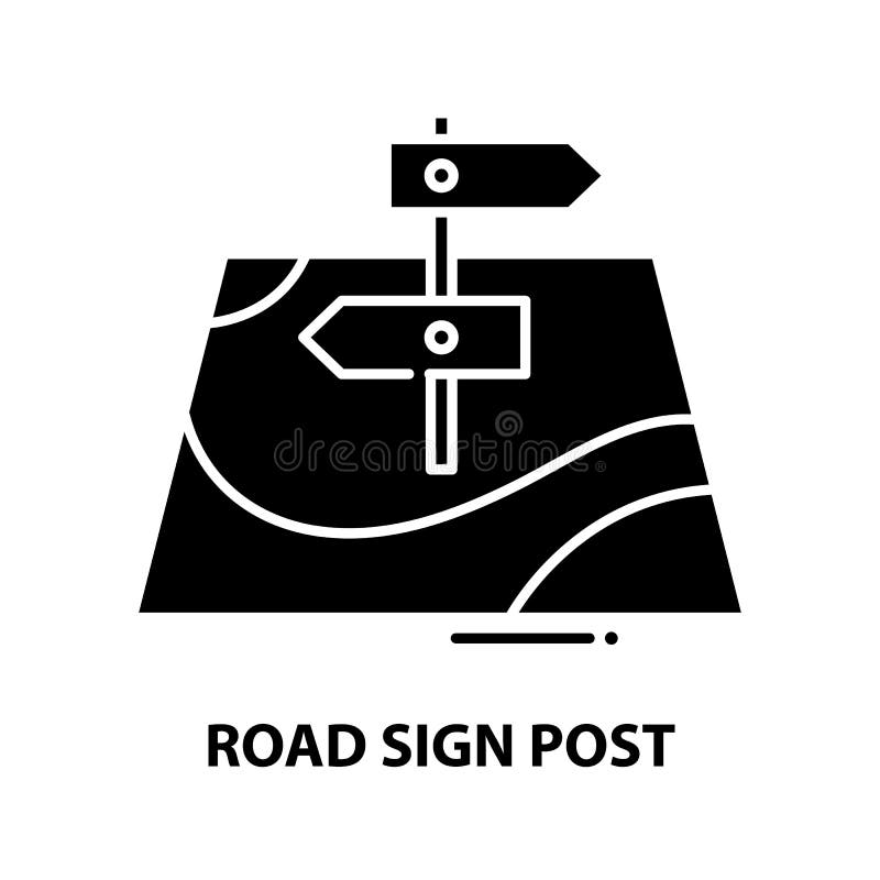 Guide Post Icon, Black Vector Sign with Editable Strokes, Concept ...